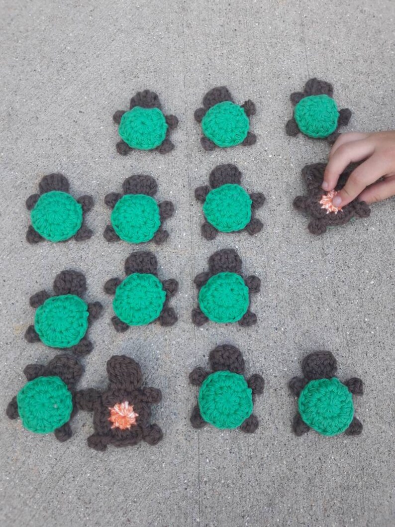 Crochet Turtle Matching Game, Seashell Bag - Etsy