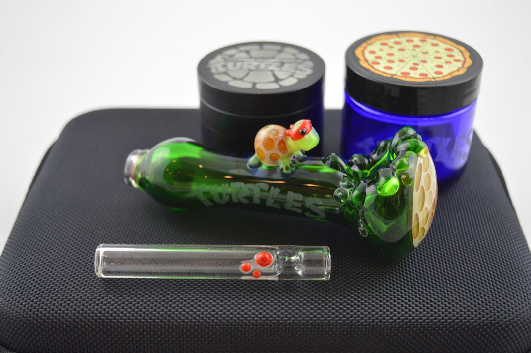 TMNT UV Reactive Turtles Raph Glass Pipe Set - Etsy