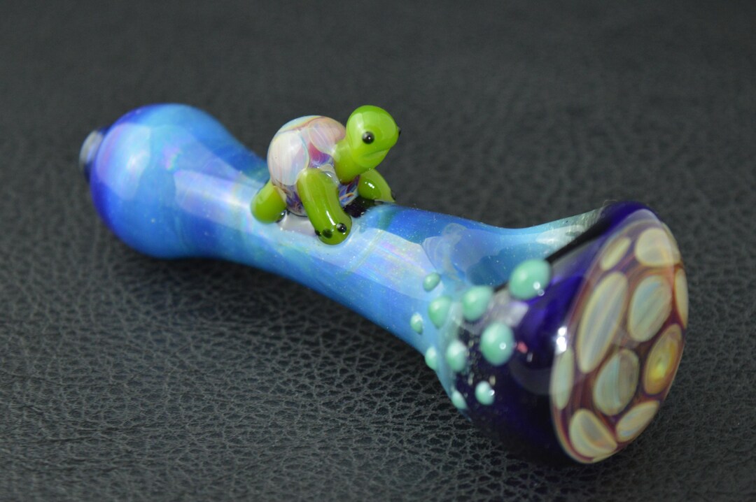 Cute Turtle Glass Pipe Amber Purple - Etsy