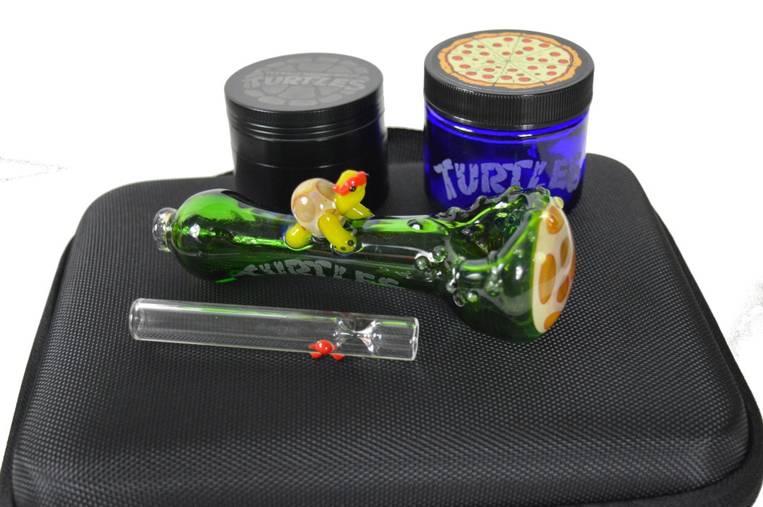 TMNT UV Reactive Turtles Raph Glass Pipe Set - Etsy