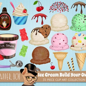 Ice Cream Treats Digital Clip Art Elements for Scrap-booking and Paper ...