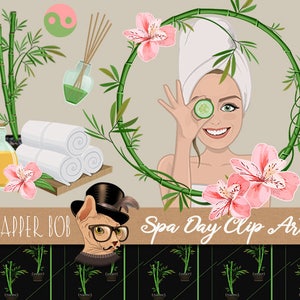 Spa Day Clipart Elements PNG Graphics Clip Art Illustrations and ...