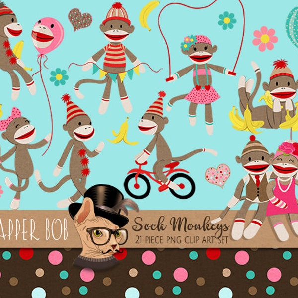 Sock Monkey Art - Etsy
