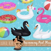 Pool Party Clip Art / Summer Clip Art / Summer Party / Digital Download ...