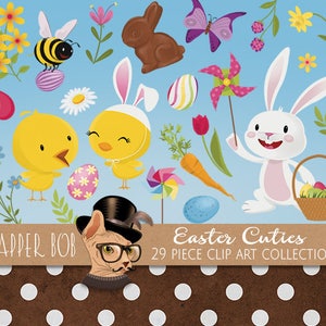 Easter Cuties Spring Clip Art Collection Bunny and Baby Chicks ...
