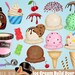Ice Cream Treats Digital Clip Art Elements for Scrap-booking and Paper ...