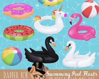 Pool Floaties Clipart - Etsy