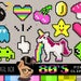Retro 80's Gamer Pixel Art Clipart Character Collection PNG Elements ...