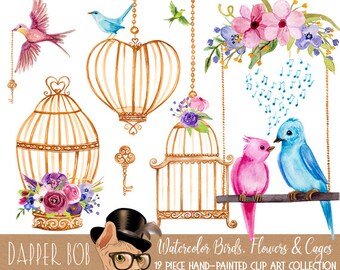 Bird cage clip art | Etsy