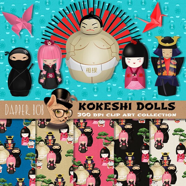 Kokeshi Clip Art - Etsy