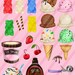 Ice Cream Treats Digital Clip Art Elements for Scrap-booking and Paper ...