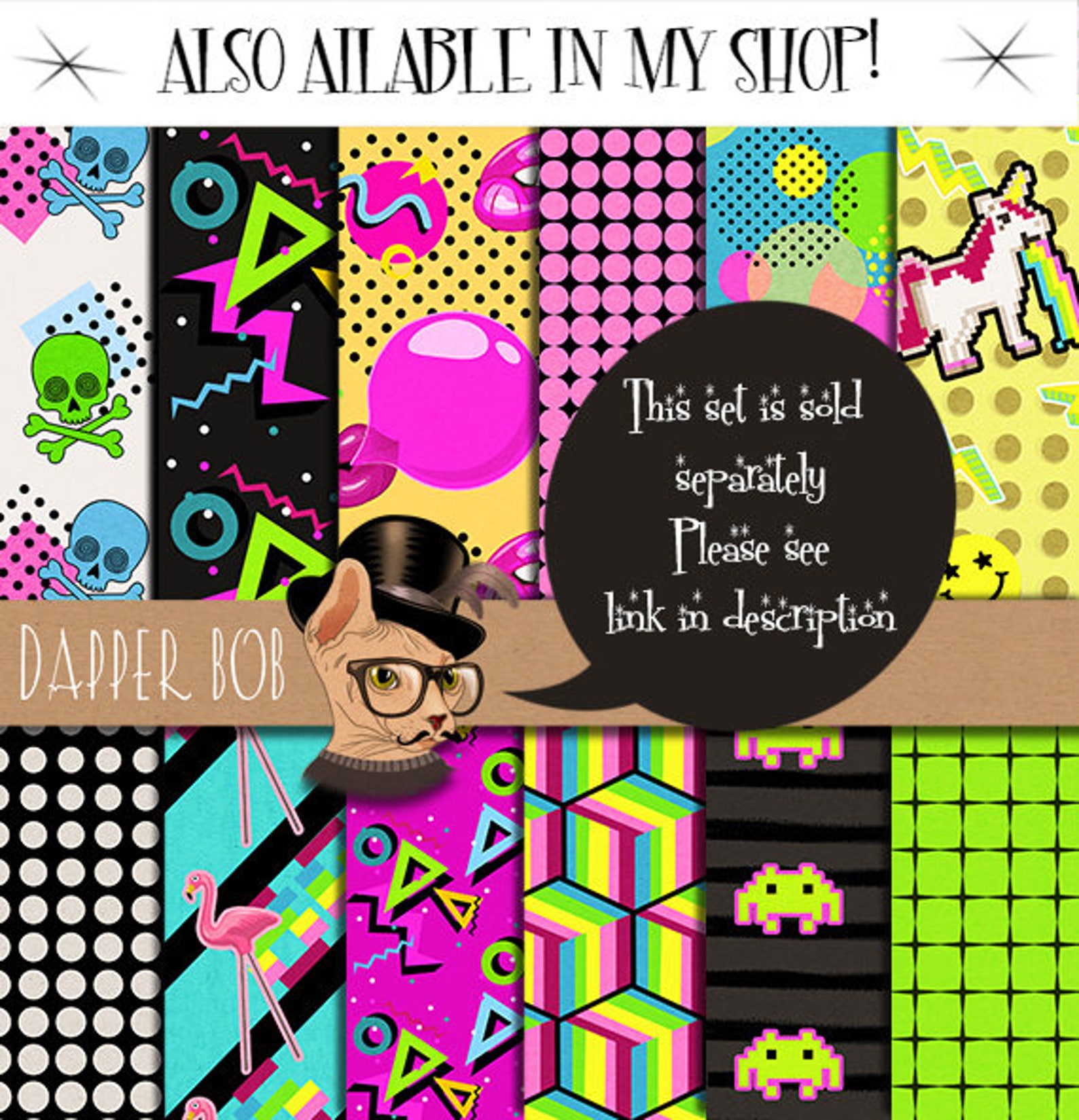 Totally 80's Digital Paper Pack for Scrap-booking and - Etsy