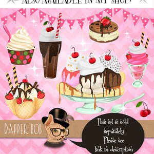 Ice Cream Treats Digital Clip Art Elements for Scrap-booking and Paper ...
