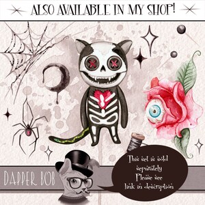 Watercolor Voodoo Twins Halloween Magic Clip Art Collection Hand ...