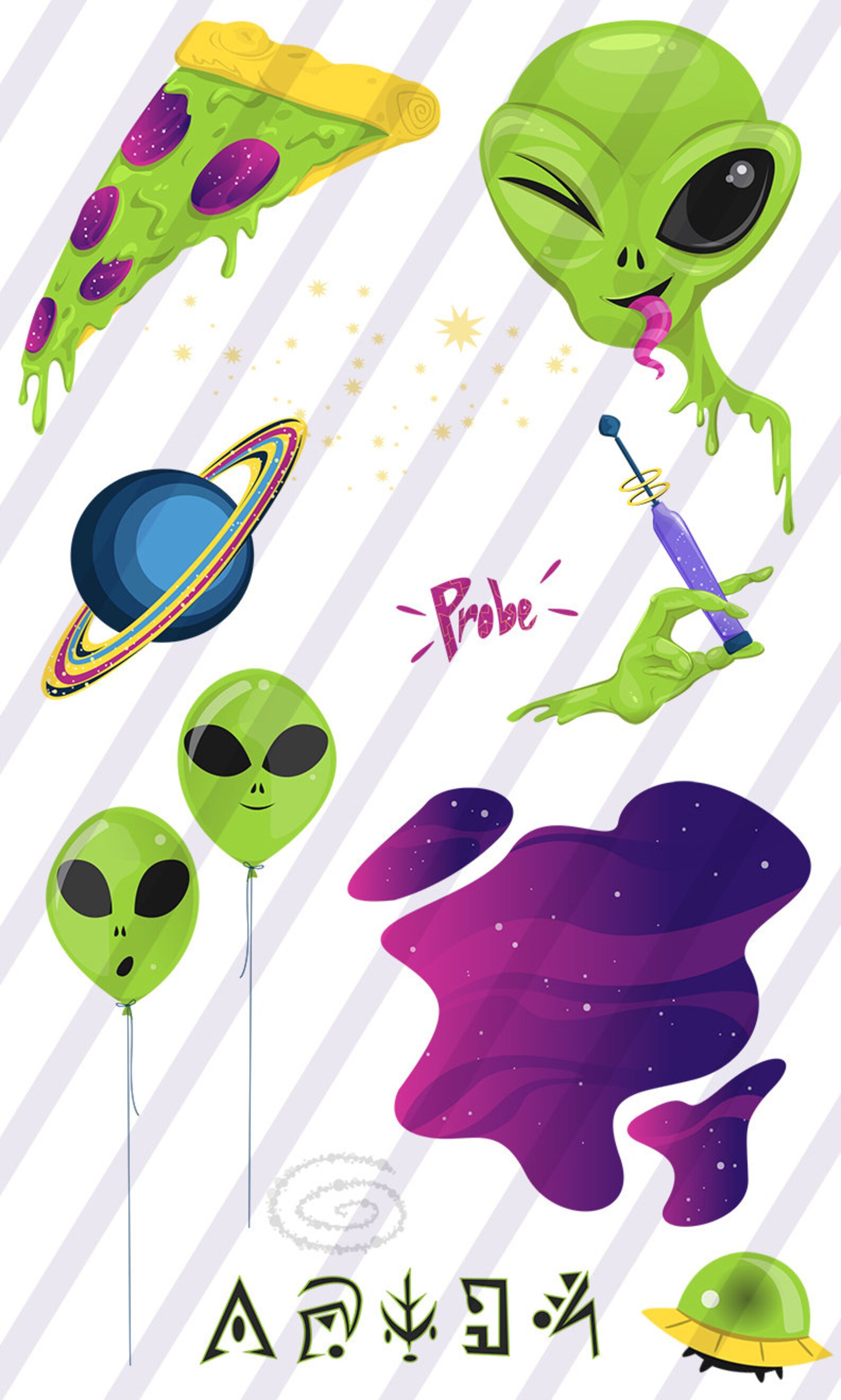 Alien Party 14 Piece Clip Art Collection Show Us Them Aliens - Etsy