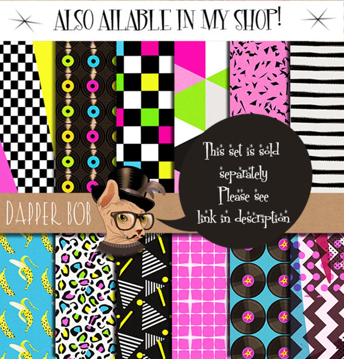 Totally 80's Digital Paper Pack for Scrap-booking and - Etsy