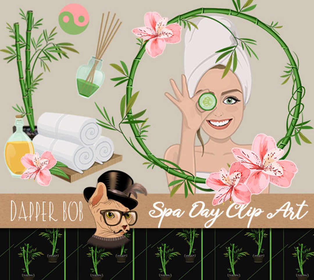 Spa Day Clipart Elements PNG Graphics Clip Art Illustrations and ...