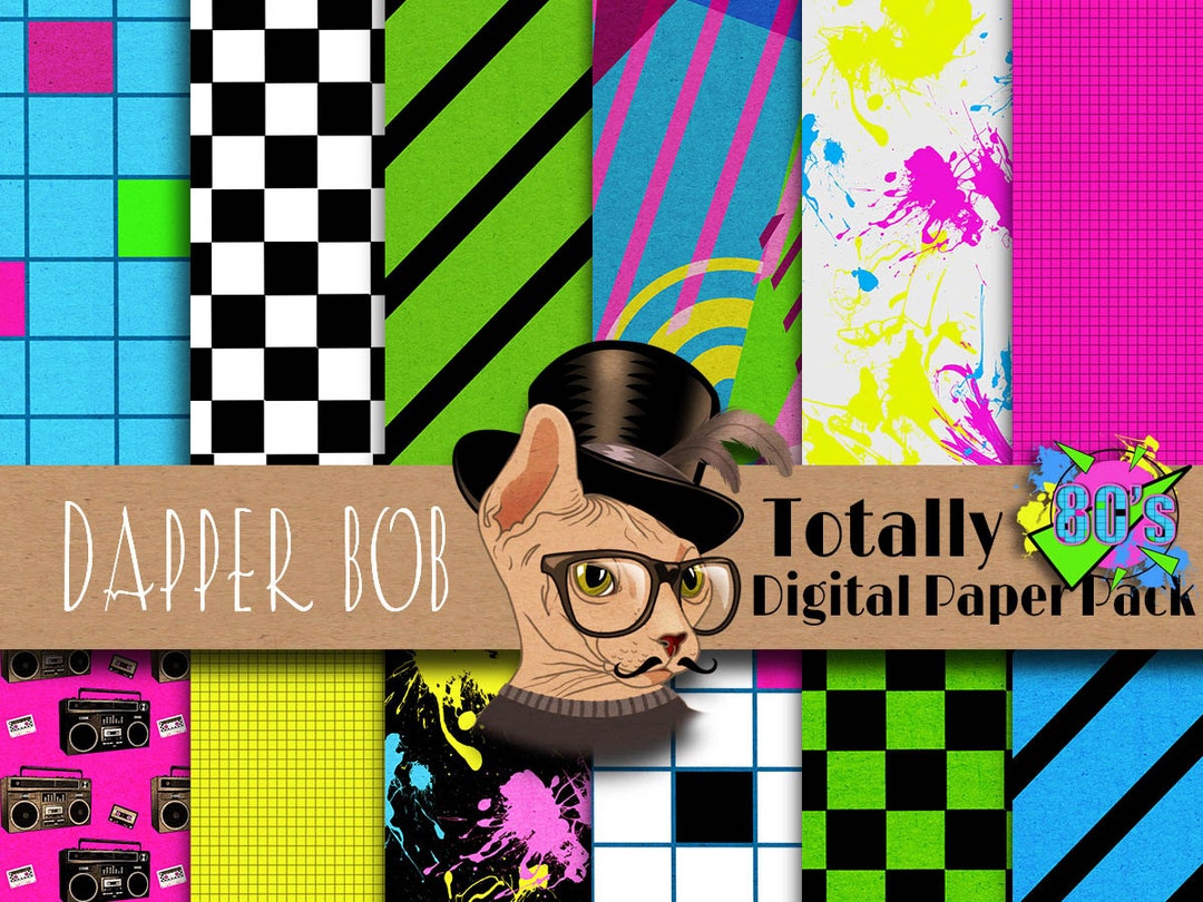 Totally 80's Digital Paper Pack for Scrap-booking and - Etsy