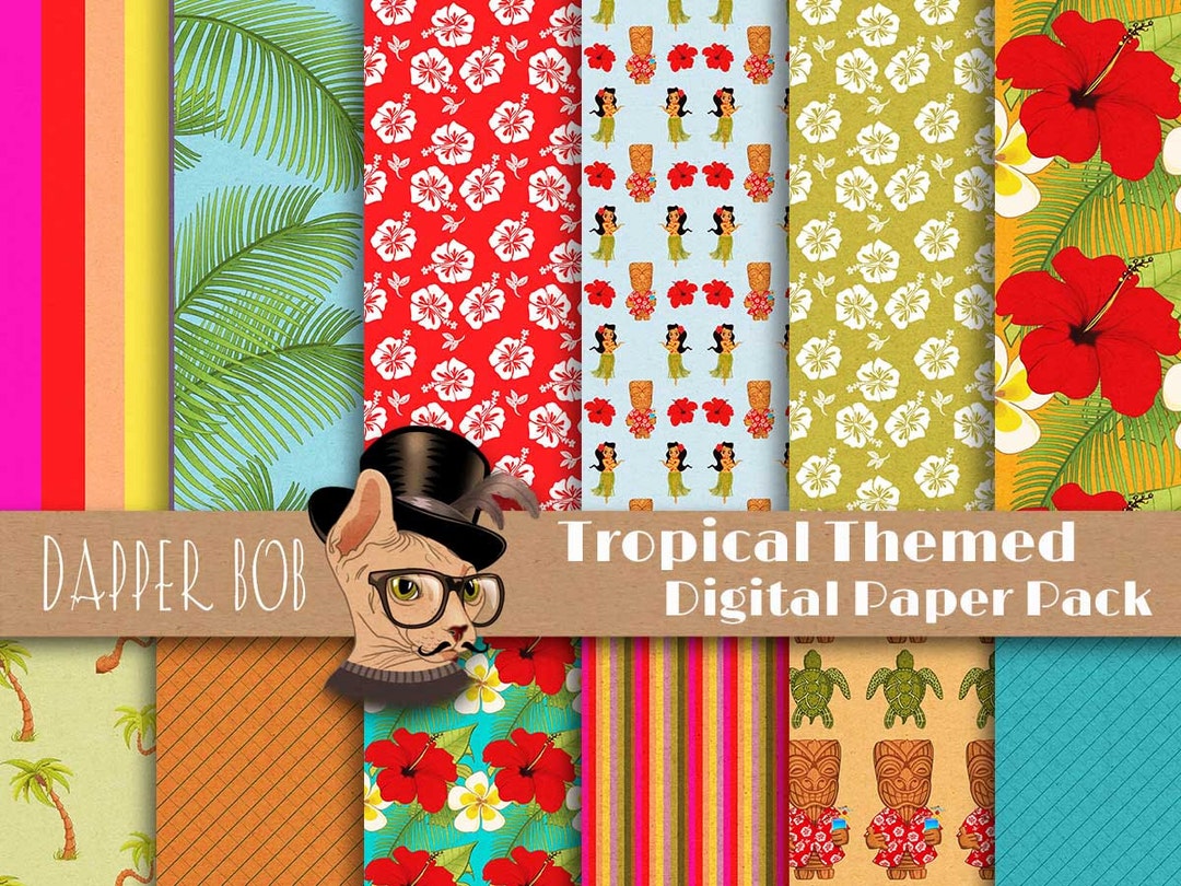 Tropical Island Digital Paper Pack for Scrap-booking and Paper Craft - Etsy