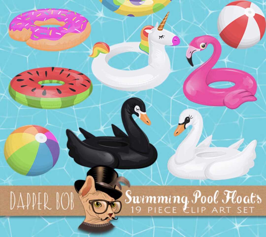 Swimming Pool Floats Clip Art Collection Cute Summer Floaties PNG ...