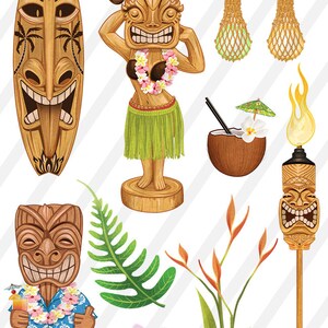 Tiki Hula Girl Aloha Tropical Luau Party Clip Art PNG Tikis Clipart and ...