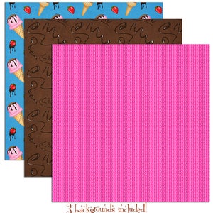 Ice Cream Treats Digital Clip Art Elements for Scrap-booking and Paper ...