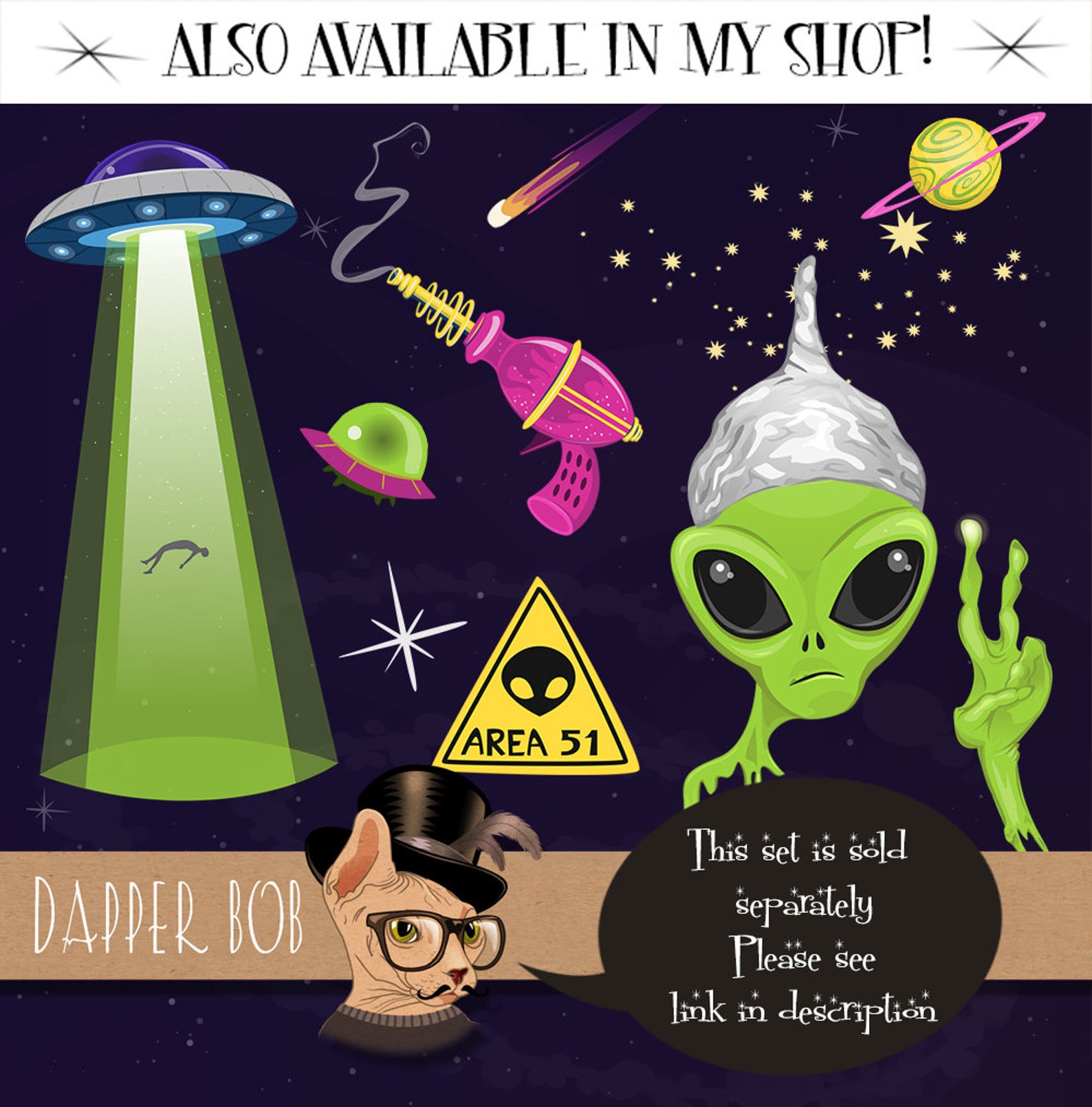 Alien Party 14 Piece Clip Art Collection Show Us Them Aliens - Etsy