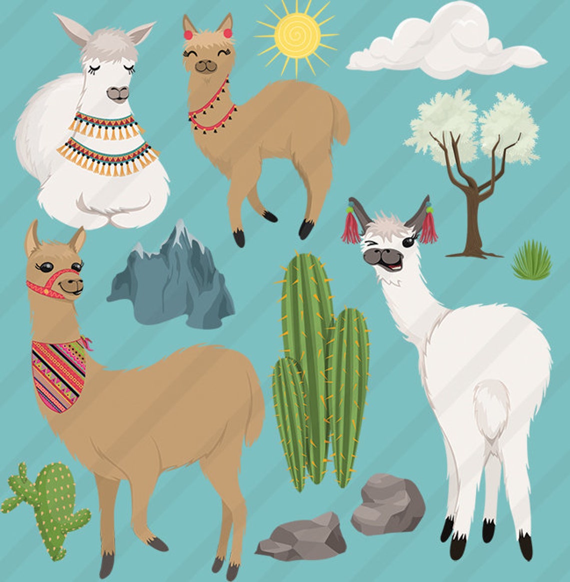 No Drama Llamas Clip Art Collection Llama Alpaca PNG Clipart - Etsy