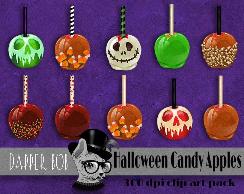 Halloween Candy Apple Clipart