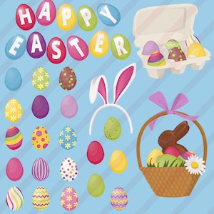 Easter Egg Hunt Large Collection of Clipart Eggs PNG Clip Art Graphics ...