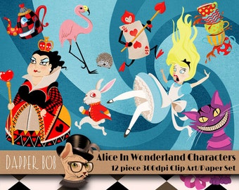 Alice in Wonderland Part 2 Alice Clipart Clip Art and Digital Paper Set ...