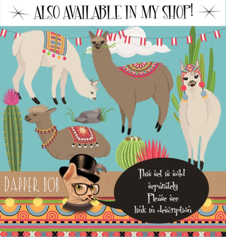 No Drama Llamas Clip Art Collection / Llama Alpaca PNG Clipart | Etsy