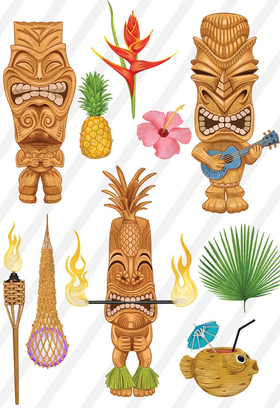Luau Party Clip Art Tiki