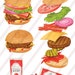 Build a Burger BBQ Clip Art Collection PNG Cheeseburger Clipart Graphic ...