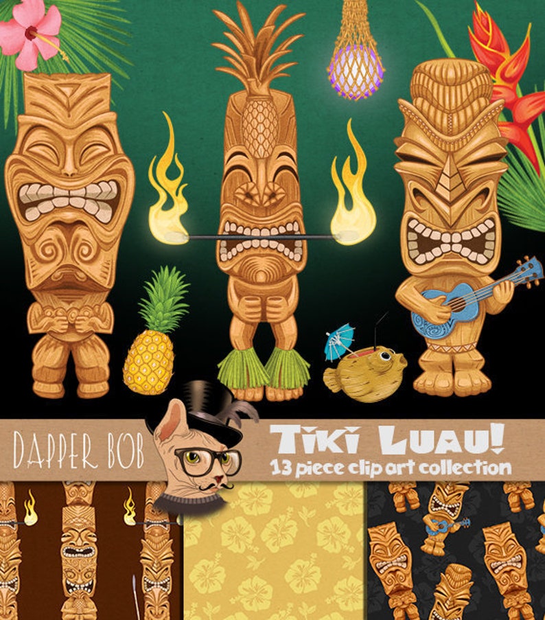 Luau Party Clip Art Tiki