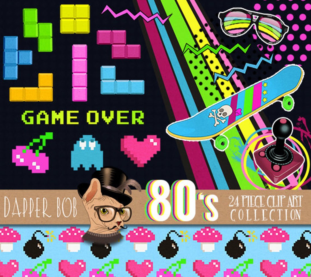 Super Duper Totally 80's / 90's Arcade Clip Art Collection 80s Gamer ...
