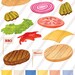 Build a Burger BBQ Clip Art Collection PNG Cheeseburger Clipart Graphic ...