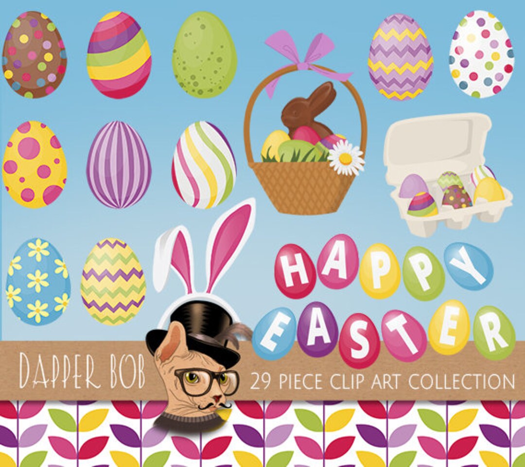 Easter Egg Hunt Large Collection of Clipart Eggs PNG Clip Art Graphics ...