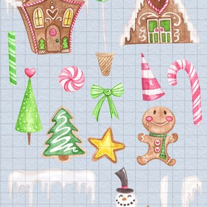 Watercolor Gingerbread Village Clipart Graphics Collection - Etsy