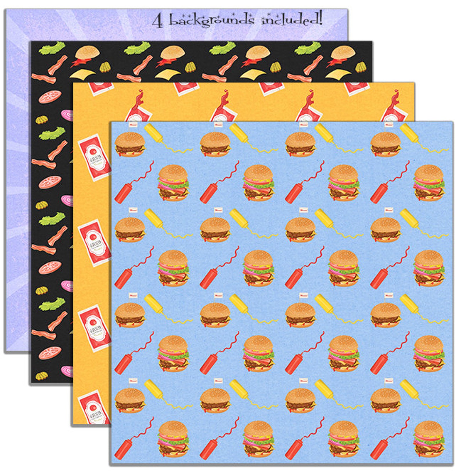 Build a Burger BBQ Clip Art Collection PNG Cheeseburger - Etsy