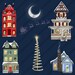 Christmas Winter Village Clip Art Collection PNG Digital Graphic ...