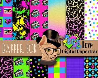 Totally 80's Digital Paper Pack for Scrap-booking and Paper Craft - Etsy