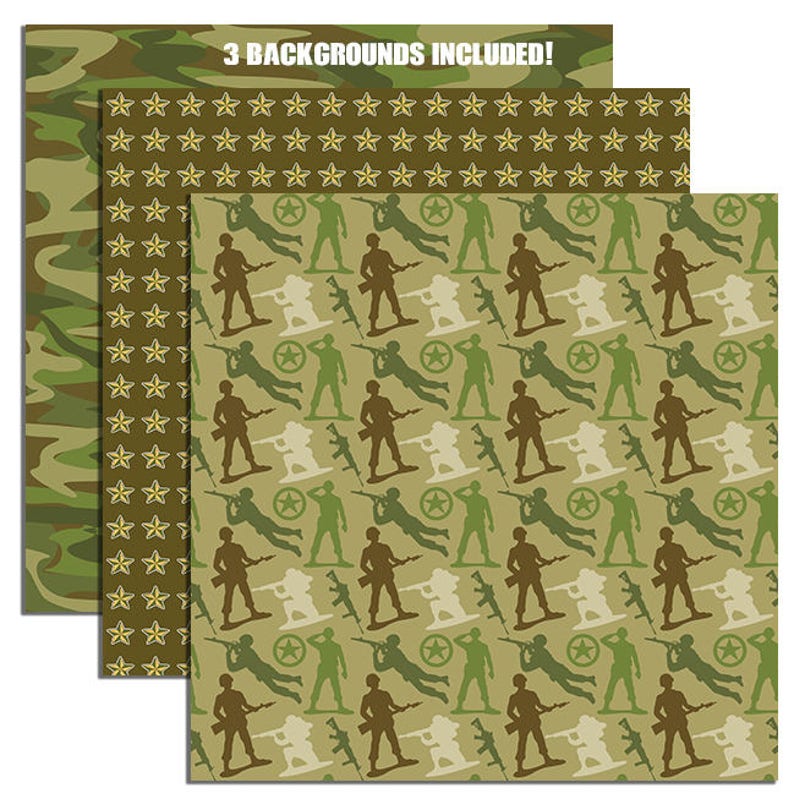 Little Green Army Men Toys Clip Art Collection Camouflage - Etsy