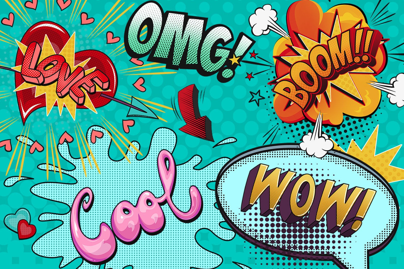 Retro Comic Style Pop Art Girls Clip Art Collection - Etsy