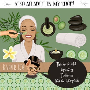 Spa Facial Massage Clipart Elements PNG Graphics Clip Art - Etsy Canada