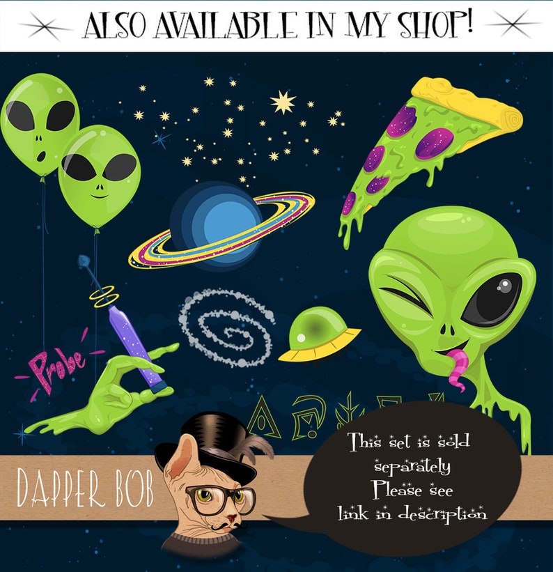 Alien Invasion 14 Piece Clip Art Collection Show Us Them - Etsy
