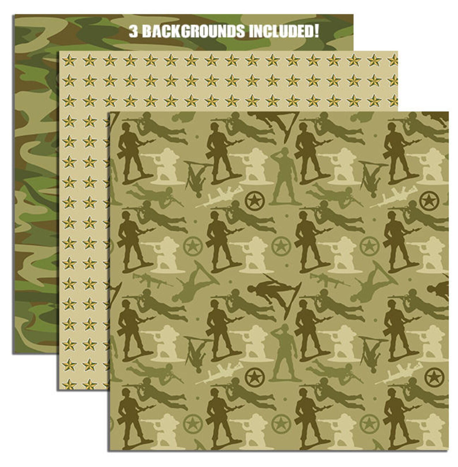 37 Piece Little Green Army Men Toys Clip Art Collection Camouflage ...