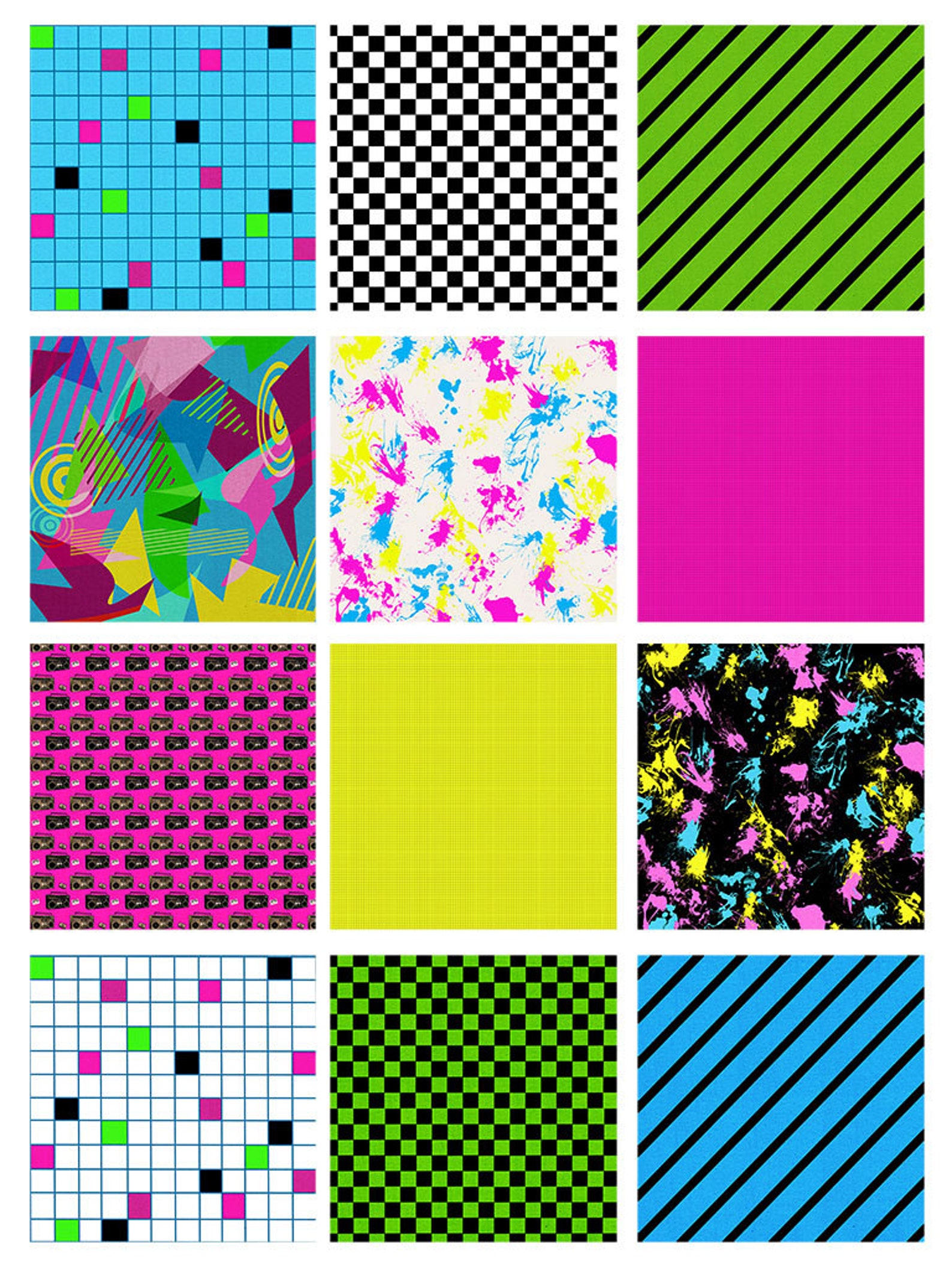 Totally 80's Digital Paper Pack for Scrap-booking and | Etsy