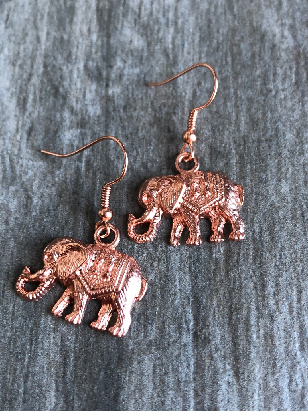 Rose Gold Elephant Earrings - Etsy UK