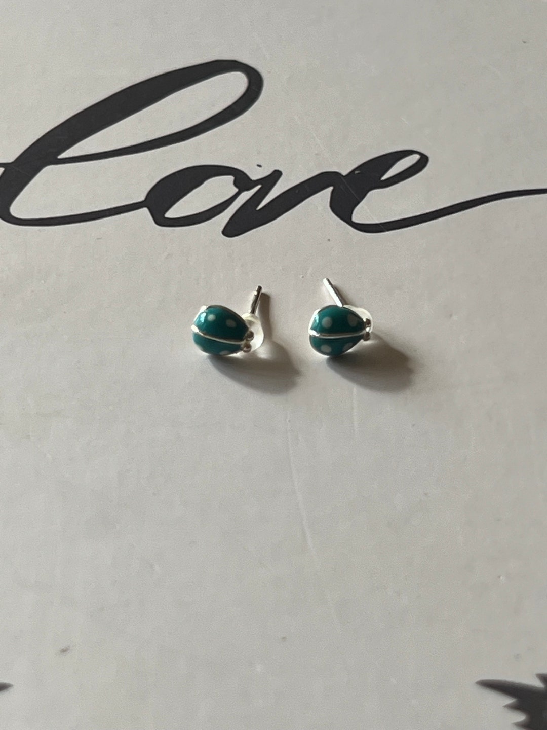 Mini Turquoise Ladybug Earrings - Etsy